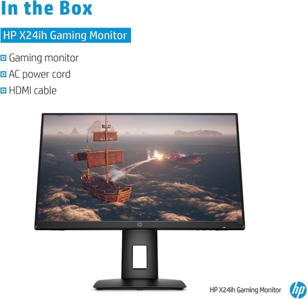 HP X24iH Gaming Monitor, 144 Hz Refresh Rate, 1ms Response, Ultrawide ...
