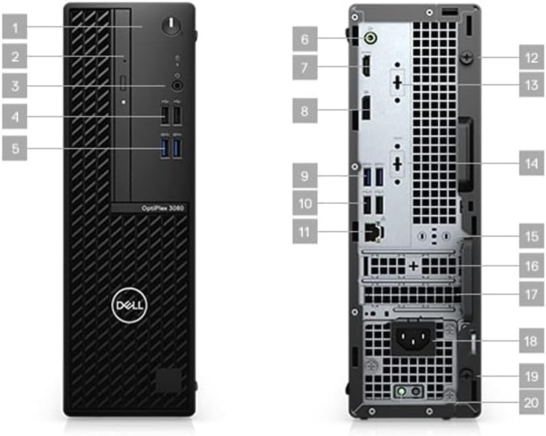Dell OptiPlex 3080 MT Desktop Intel Core i5 10th Gen i5 10500 Six Core 4.5Ghz 256GB SSD 8GB RAM ...